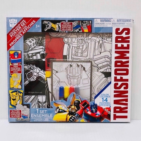 transformers | Toys | Transformers Color Your Own 4 Posters Markers ...